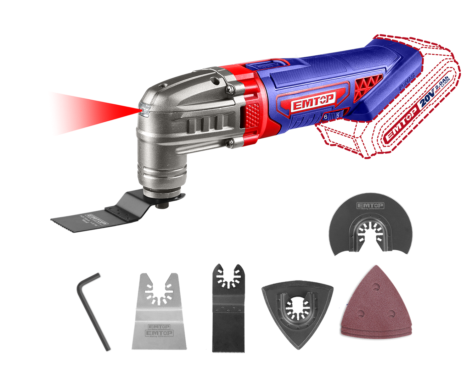 Multiherramienta inalámbrica 20V – EMTOP MEXICO