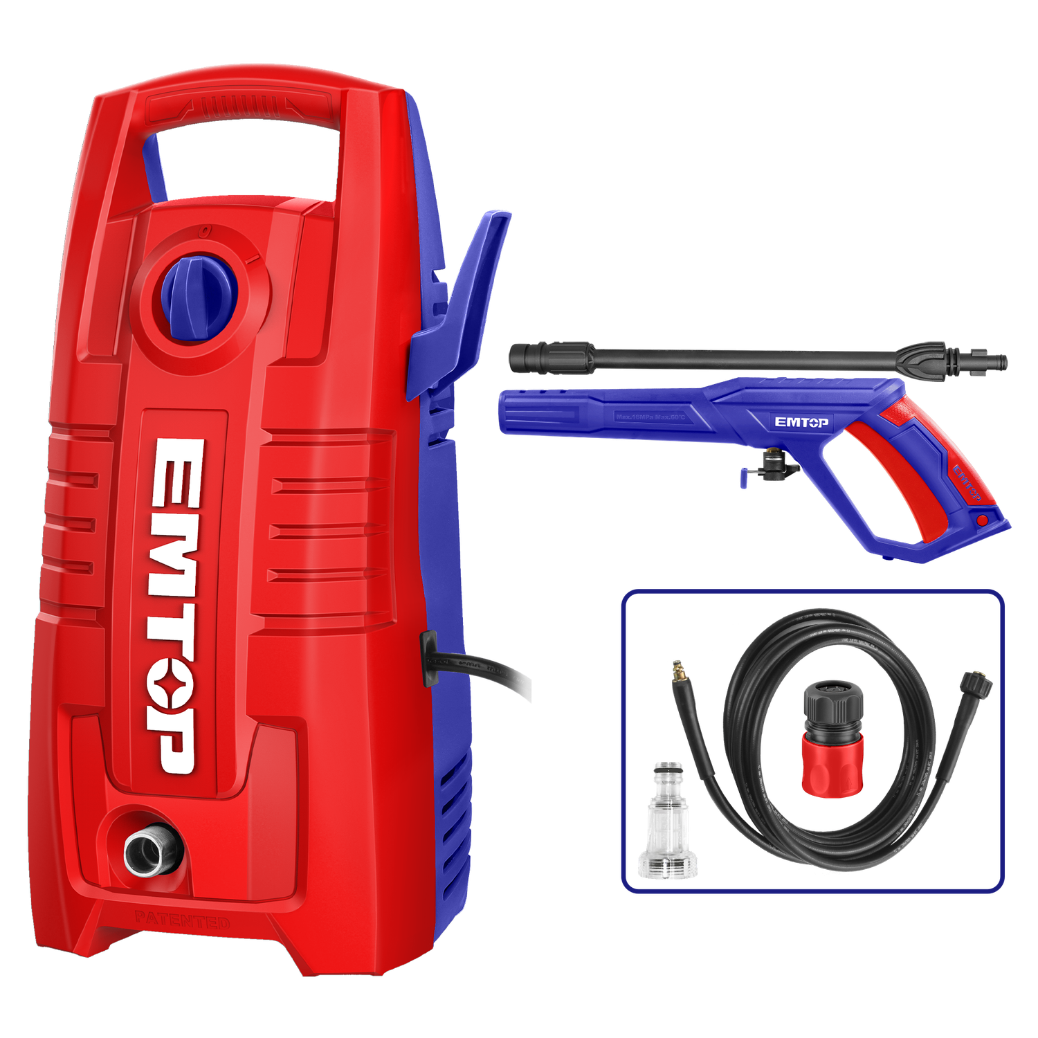 EMTOP Hidrolavadora 1400 W, 130 Bar, Brushless – EMTOP MEXICO