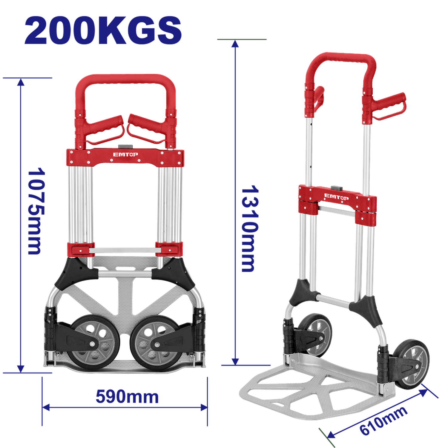 Diablito de carga plegable 200 Kg – EMTOP MEXICO